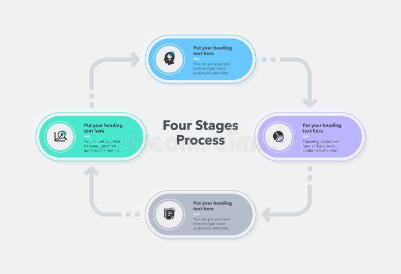Simple Process Diagram Template with Four Stages Stock Vector ...
