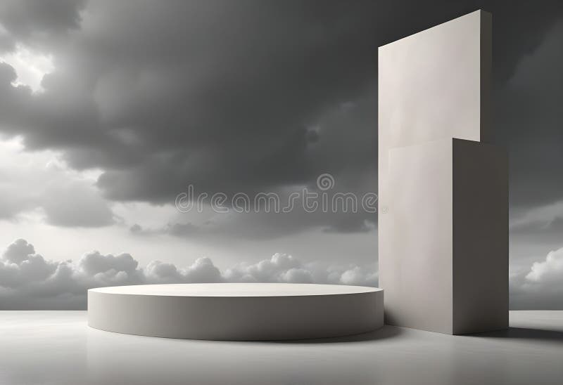A Simple Product Stand with a Square Backdrop Stock Illustration ...