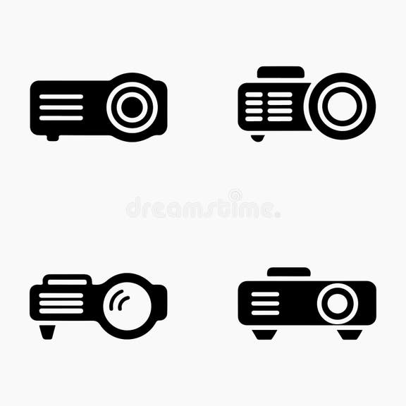 Simple Projector Icons for Modern Design Stock Illustration ...