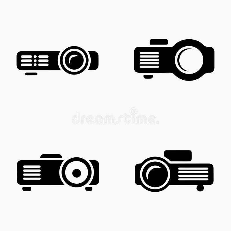 Simple Projector Icons for Modern Design Stock Illustration - Illustration of training ...