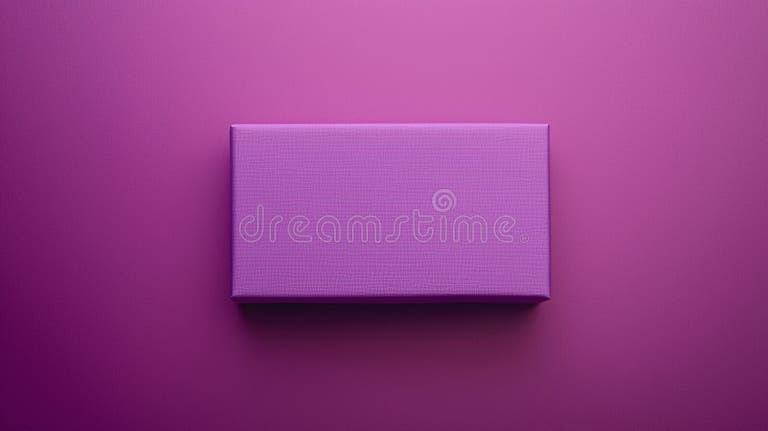 Simple Purple Rectangular Box Lies Flat on a Matching Purple Background ...
