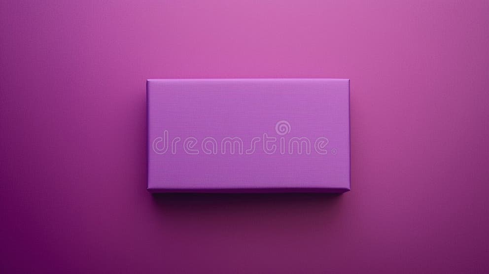 Simple Purple Rectangular Box Lies Flat on a Matching Purple Background ...