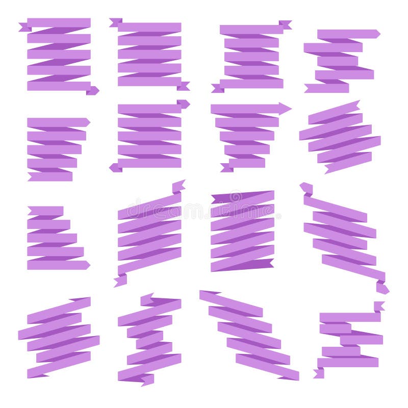 Simple Red Ribbon Banner Set. Three Rows Stock Vector - Illustration of ...