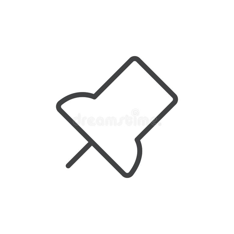 Simple Pushpin Icon Symbolizing Notes or Marking Stock Vector ...