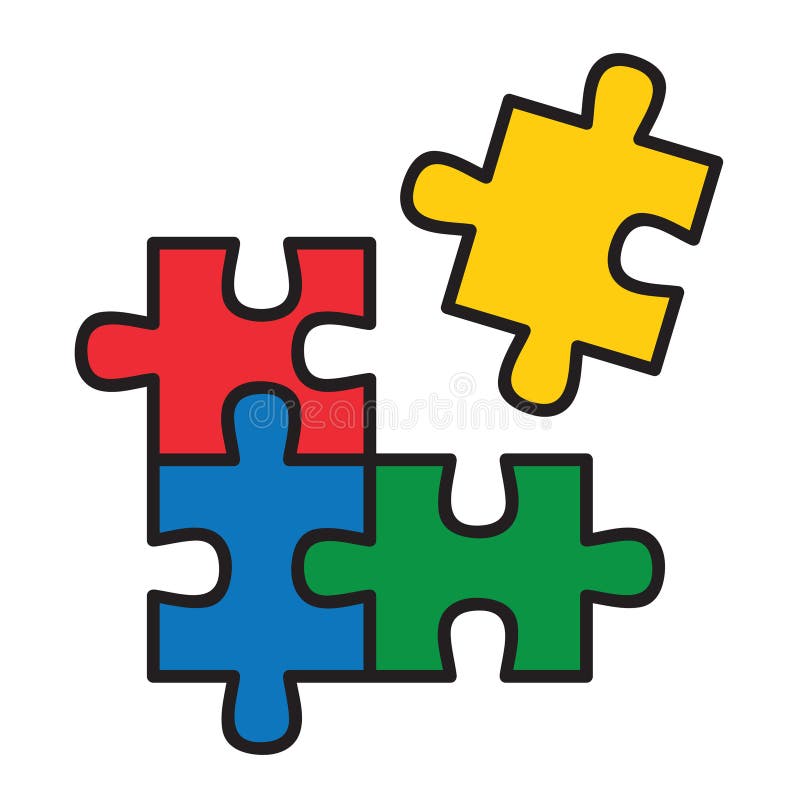 Simple Puzzle Pieces Isolated Vector Stock Vector - Illustration of ...