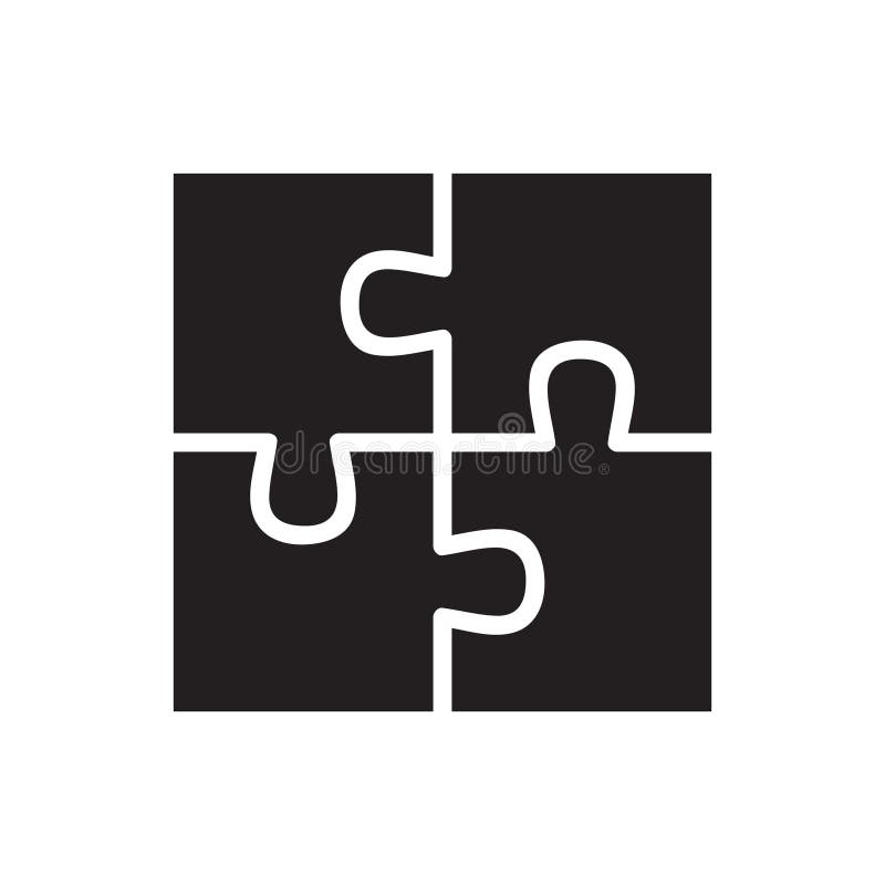 Simple Puzzle Pieces Isolated Vector Stock Vector - Illustration of ...