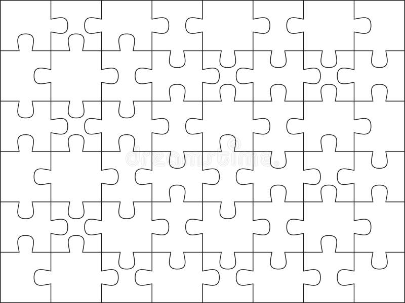 Simple Puzzle Pieces Template Isolated Vector Stock Vector ...
