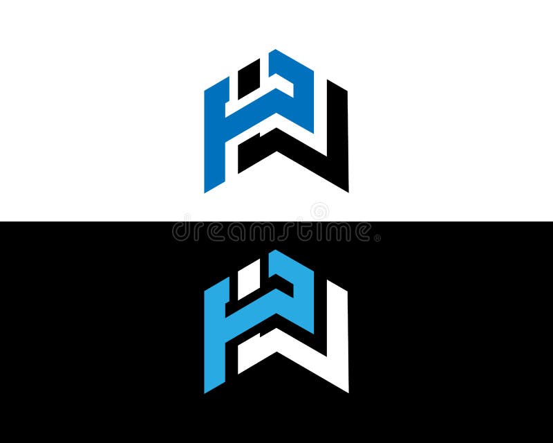 Simple PW Logo Design stock vector. Illustration of vector - 267682999