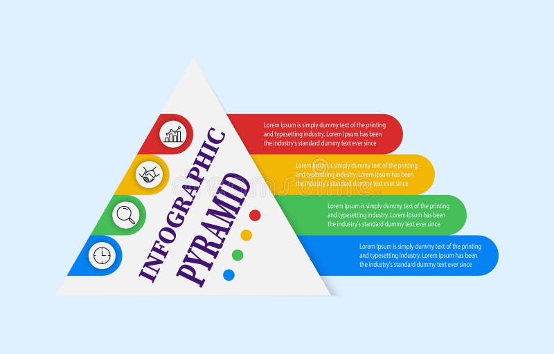 Simple Pyramid Infographic with a 4 Elements Template that is a Four ...