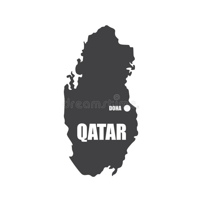 Simple qatar map stock vector. Illustration of design - 258805376