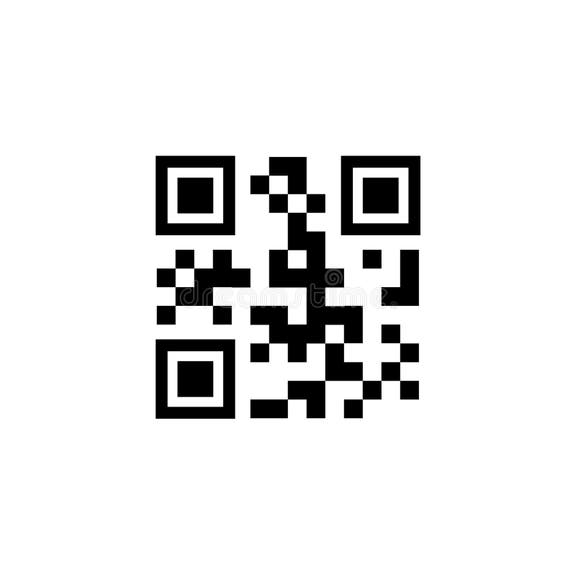 Simple QR Code on White Background. Represents Data Encryption, Digital ...