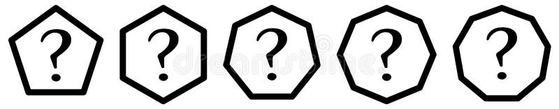 Simple Question Mark in Polygons with Different Number of Edges. Stock ...