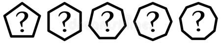 Simple Question Mark in Polygons with Different Number of Edges. Stock ...