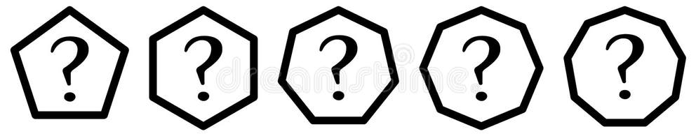 Simple Question Mark in Polygons with Different Number of Edges. Stock ...