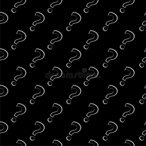 Simple Question Mark Symbol Pattern Seamless Isolated on Black ...
