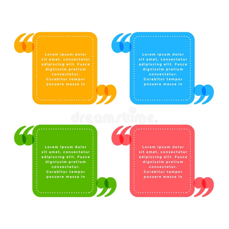 Simple Quotation Mark Element Template in Collection Stock Vector ...