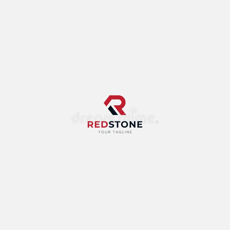 Simple R Letter Initial Logo Simple Red Stone Home Abstract Stock ...
