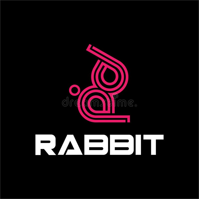 Simple Rabbit Logo Template Vector Icon Symbol Illustration Stock ...