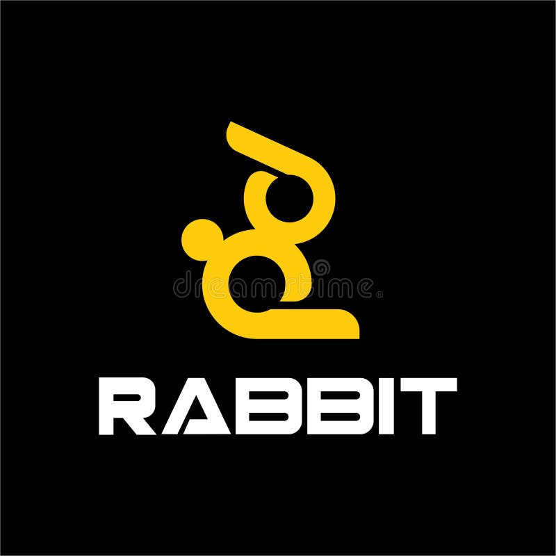 Simple Rabbit Logo Template Vector Icon Symbol Illustration Stock ...