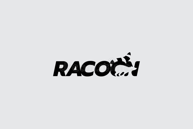 Simple Raccoon Logo with a Raccoon Silhouette Attached To the Text ...