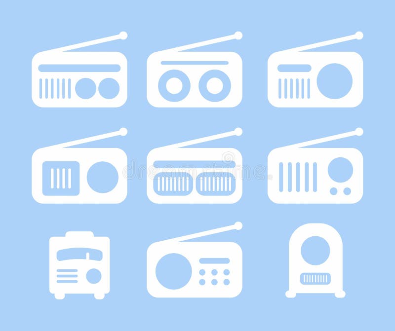 Simple Radio Icon Collection Design Stock Illustration - Illustration ...