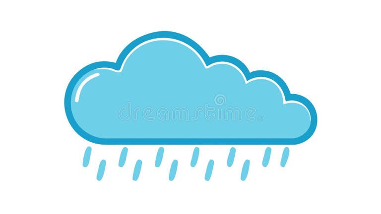 A Simple Rain Cloud Icon for Weather Apps and Forecasts, Vector Design ...
