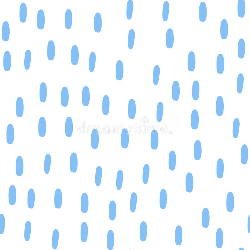 Simple Rain Pattern. Blue Water Line and Liquid Drops. Small Dash ...