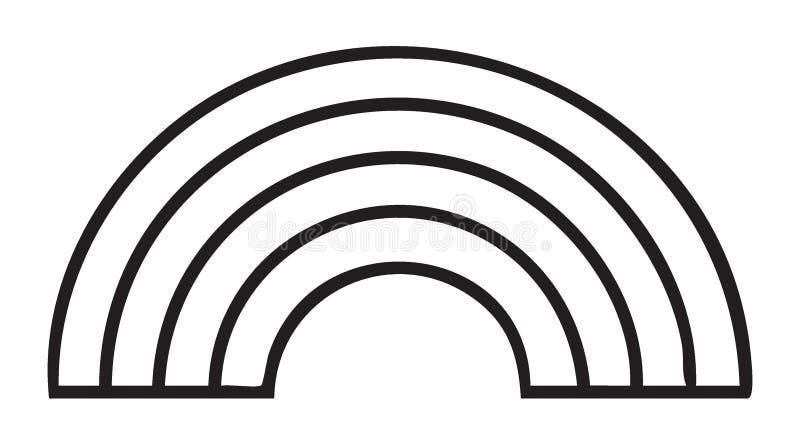 Simple Rainbow Curved Lines Vector Illustration for Graphic Design ...