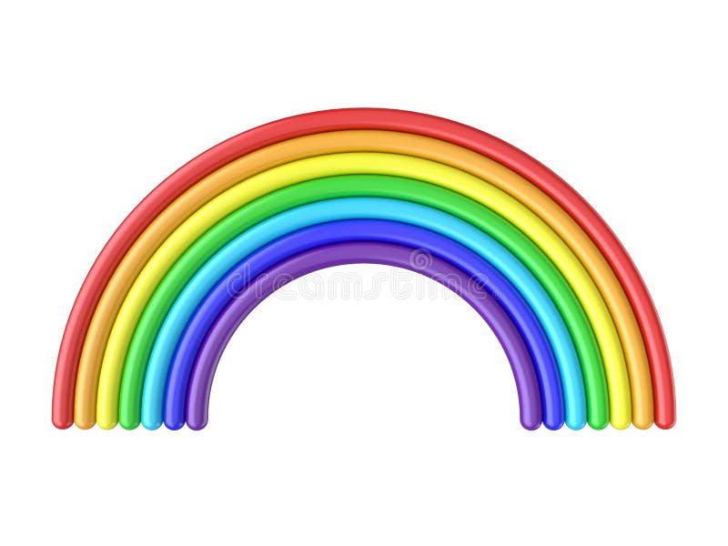 Simple rainbow sign 3D stock illustration. Illustration of proud ...