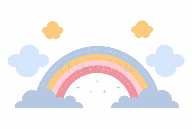 Simple Rainbow Vector Graphic with Pastel Colors Stock Vector ...