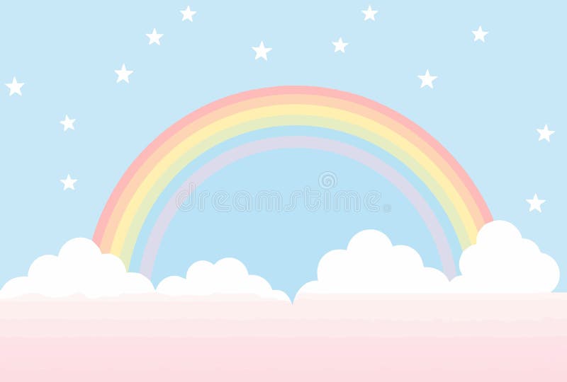 Simple Rainbow Vector Graphic with Pastel Colors Stock Vector ...