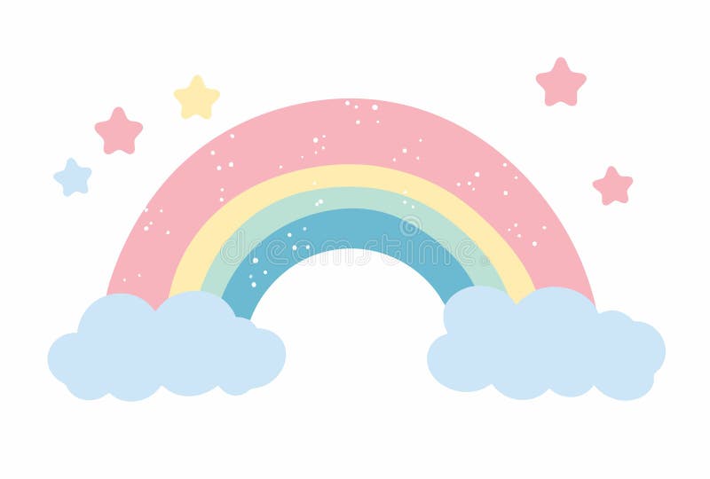 Simple Rainbow Vector Graphic with Pastel Colors Stock Vector ...