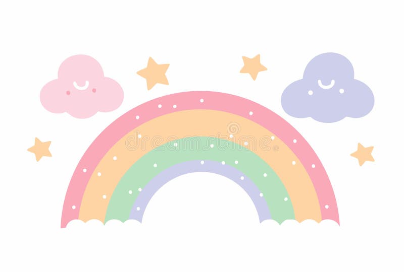 Simple Rainbow Vector Graphic with Pastel Colors Stock Vector ...