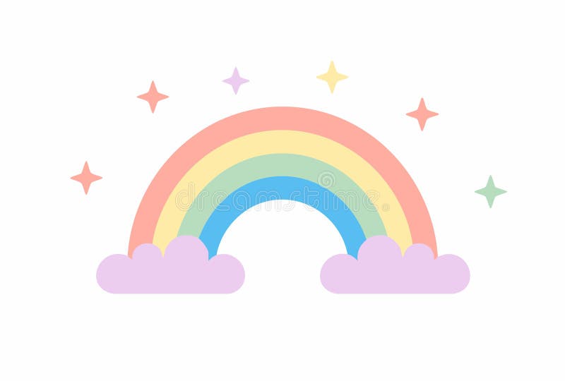 Simple Rainbow Vector Graphic with Pastel Colors Stock Vector ...
