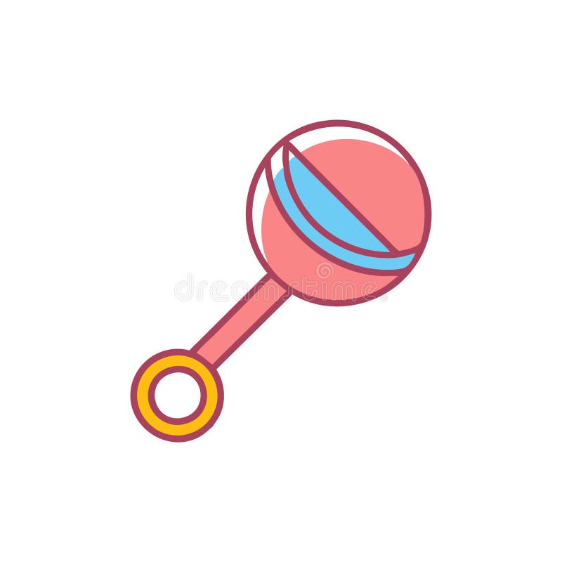 Simple Rattle Icon for Baby Care Stock Illustration - Illustration of ...