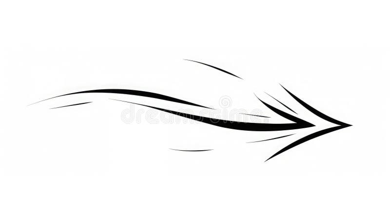Simple and Raw Arrow Drawn with a Black Marker, Featuring Thick Lines ...