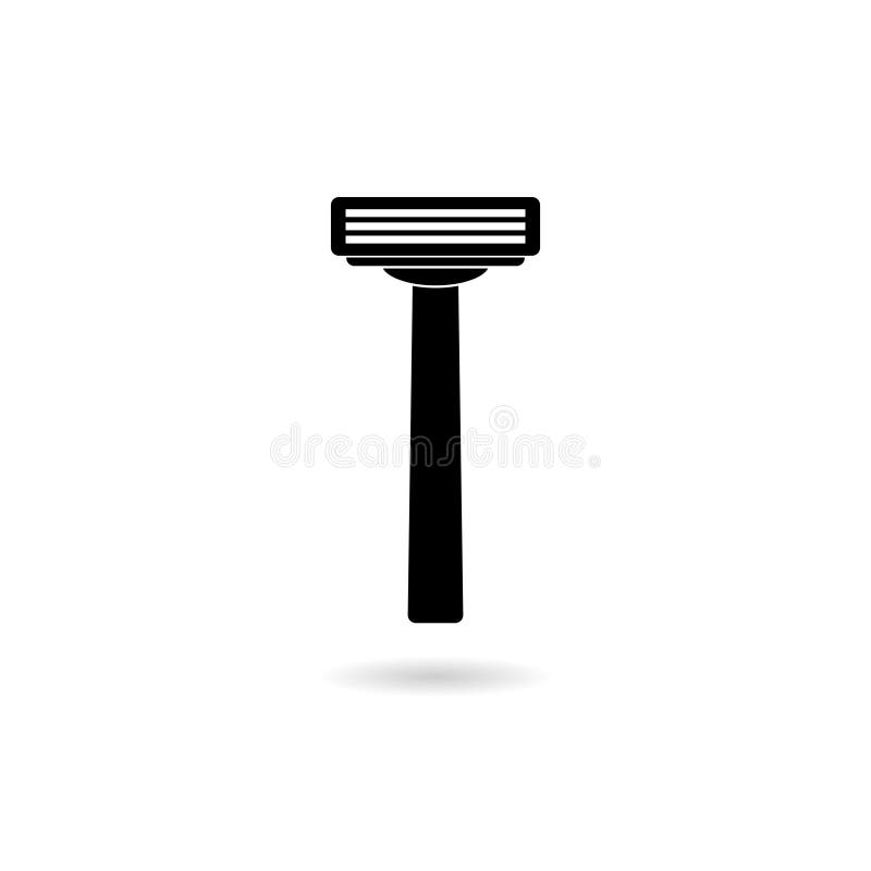 Simple Razor Icon with Shadow Stock Vector - Illustration of hair ...