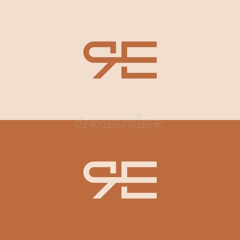 Simple RE Letter Logo Design Vector. Stock Illustration - Illustration ...