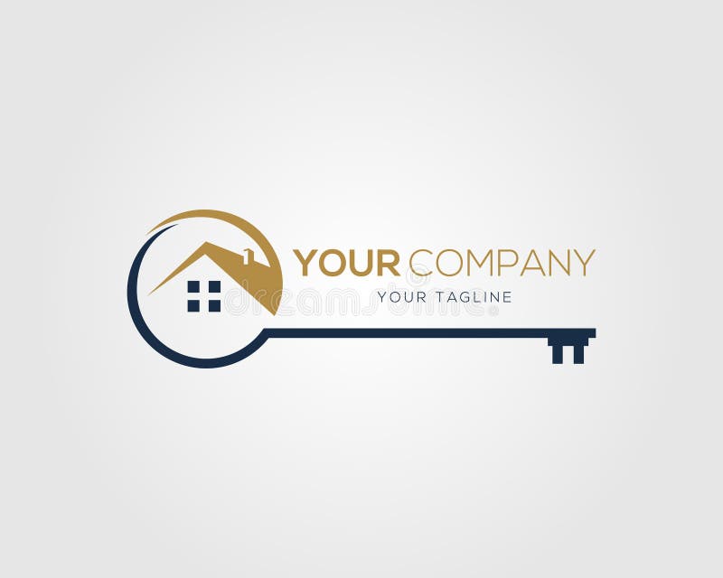 Simple Real Estate Key Home Logo Icon. Stock Vector - Illustration of ...