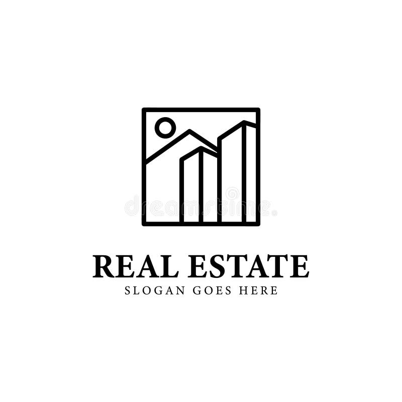 Simple Real Estate Logo Design Template Stock Vector - Illustration of ...