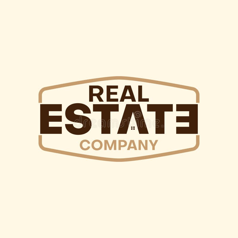 Simple Real Estate Typography Logo Design Stock Vector - Illustration ...
