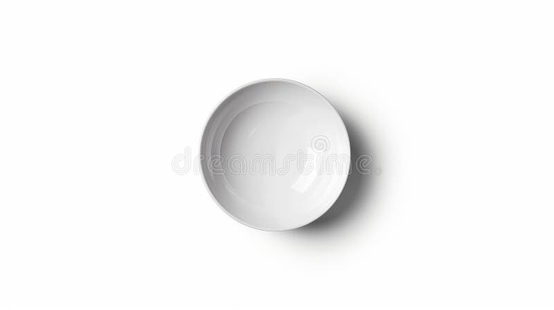 Simple, Realistic Illustration of a Ceramic Plate from Above on White ...