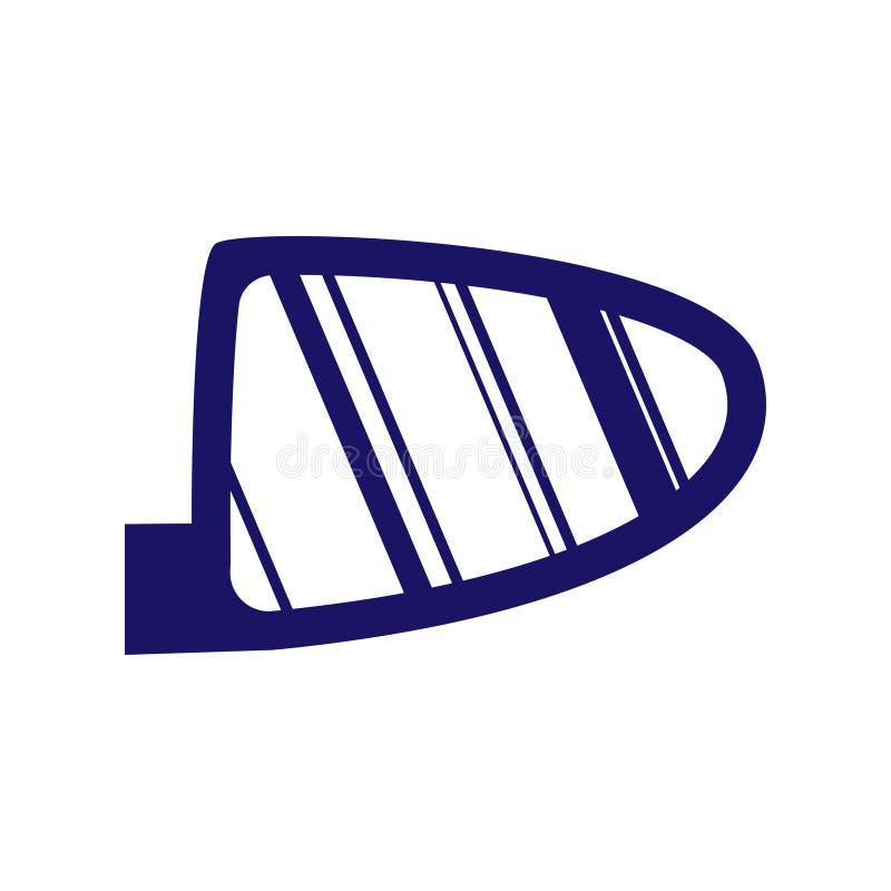 Simple Rear View Car Mirror Reflection Icon Illustration Stock Vector ...