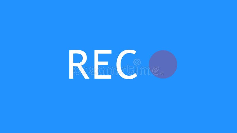 SIMPLE "REC" TEXT CAMERA SCREEN RECORDING ANIMATION. Stock Illustration ...
