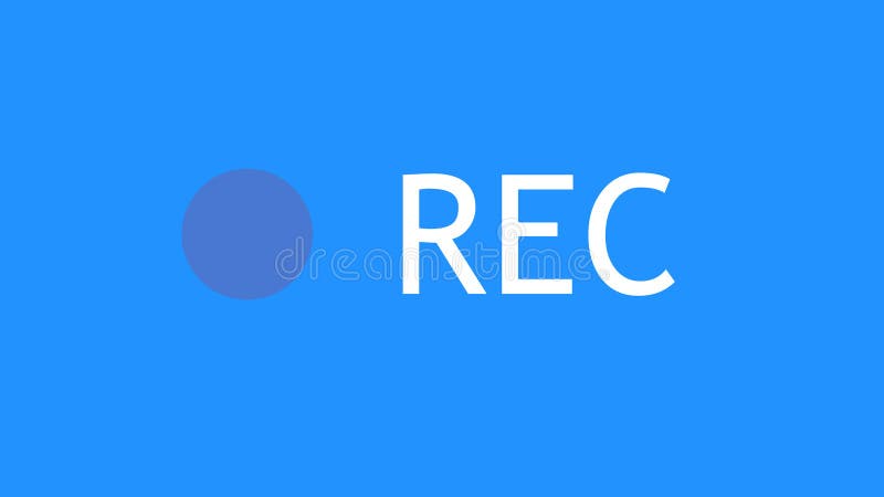 SIMPLE "REC" TEXT CAMERA SCREEN RECORDING ANIMATION. Stock Illustration ...