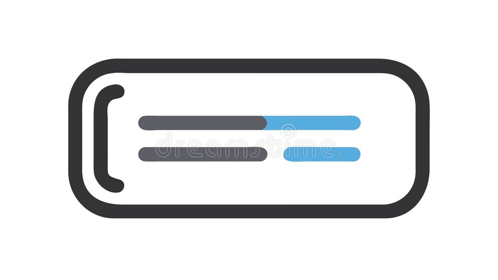 Simple Rectangle with Lines Icon Representing a Screen or Data, Vector ...