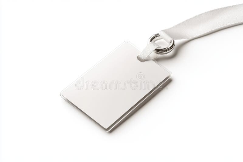 A Simple Rectangular Badge with a Clear Lanyard for Identification ...