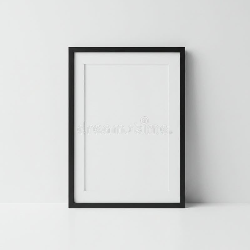 A Simple, Rectangular Black Frame Containing a Blank White Canvas ...