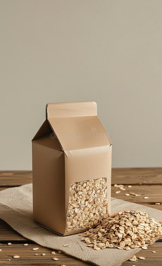 A Box of Oats Sitting on a Table Stock Illustration - Illustration of ...