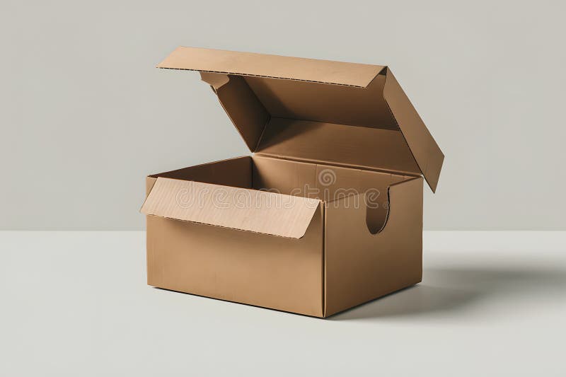 Simple Rectangular Cardboard Box with Flap Lid, Muted Brown Color ...